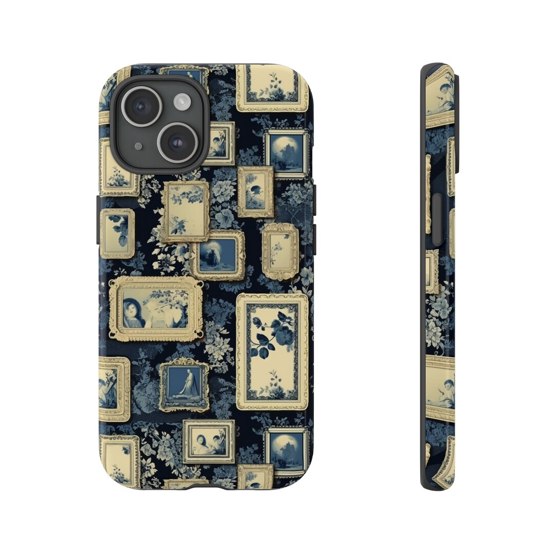 Blue and White Toile for iPhone 15 14 13 12, Delft Phone Case for ...