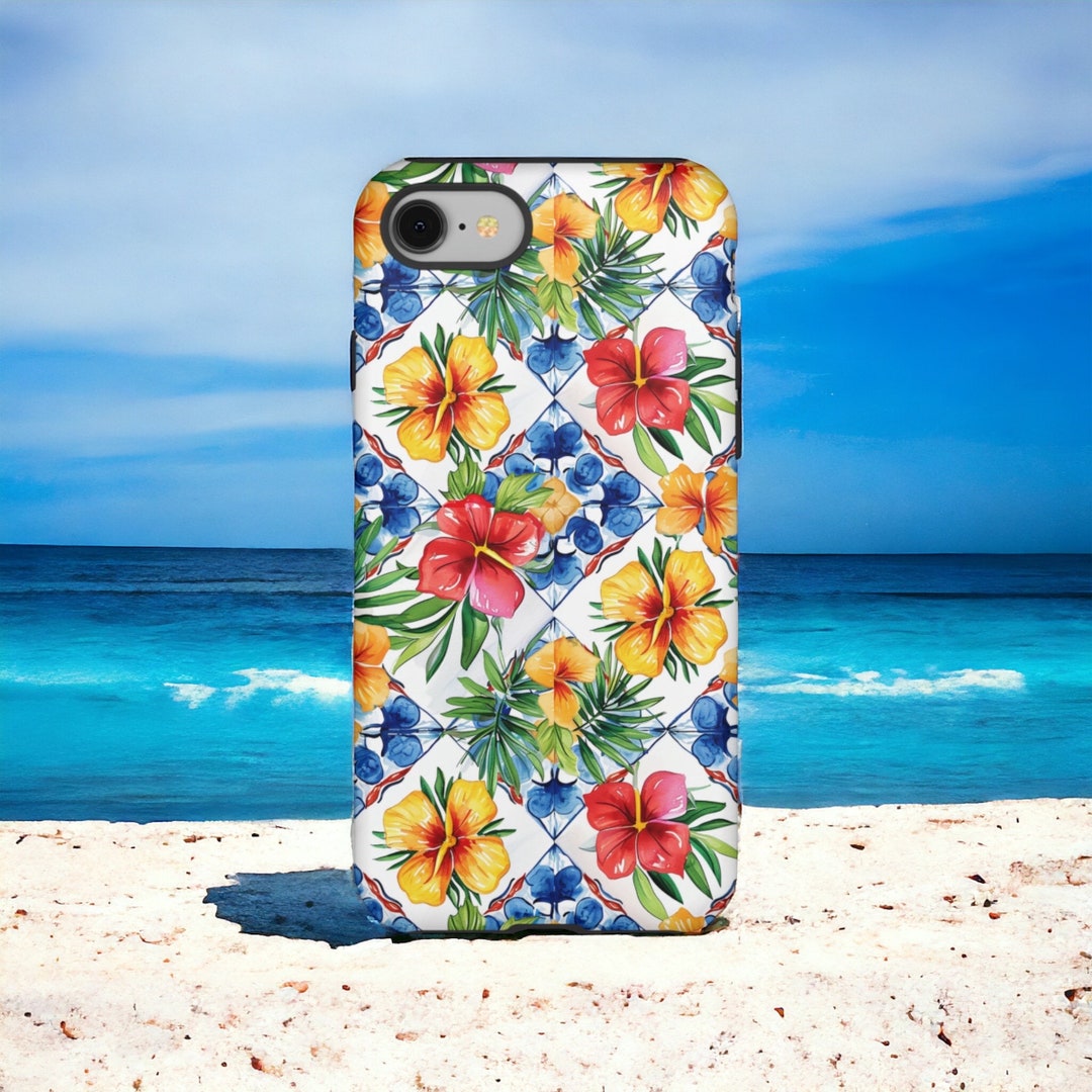 Tropical Flower Phone Case, Spanish Tile Phone Case, Portuguese Tile ...