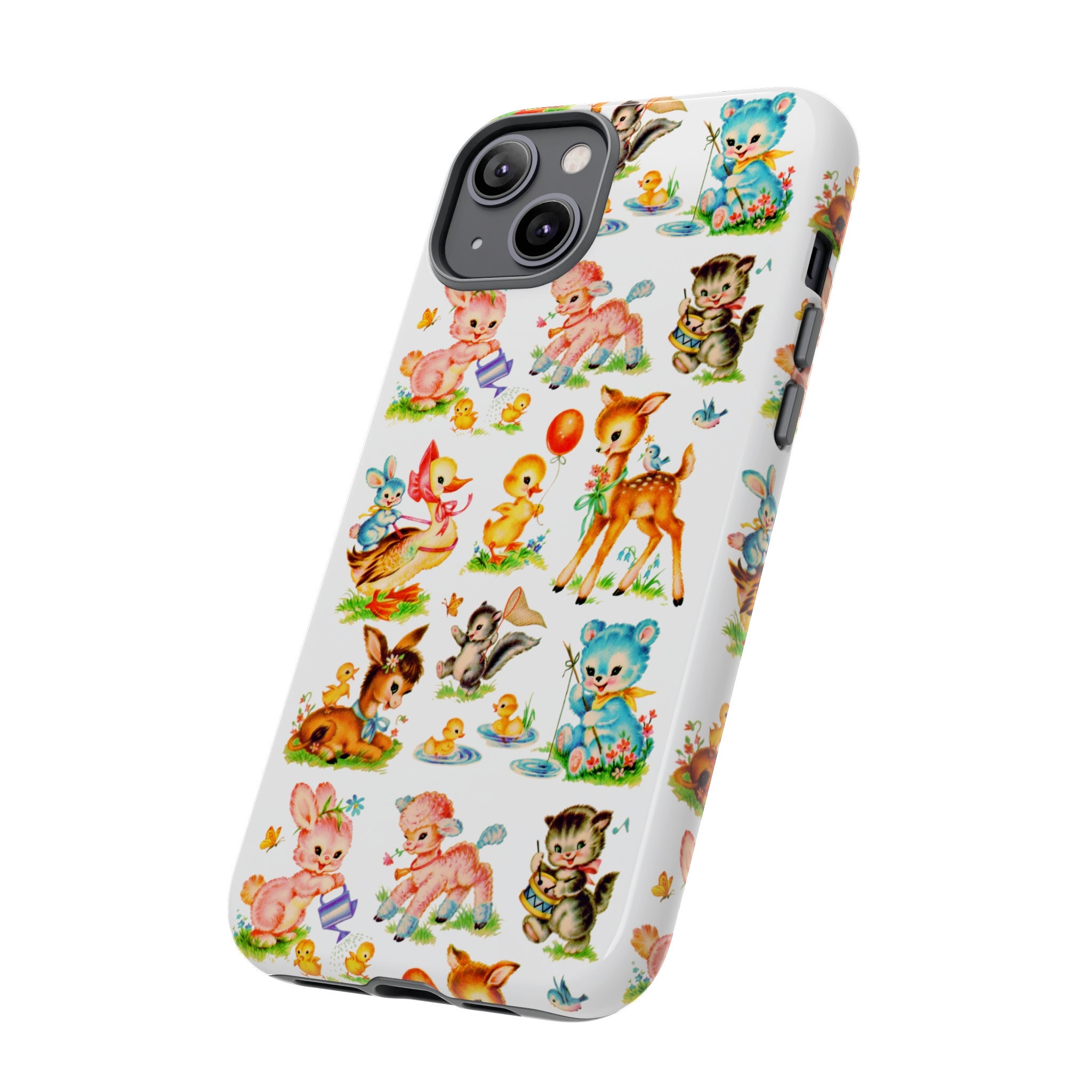Vintage Baby Animals Retro Nursery Tough Case iPhone 14, Samsung Galaxy ...