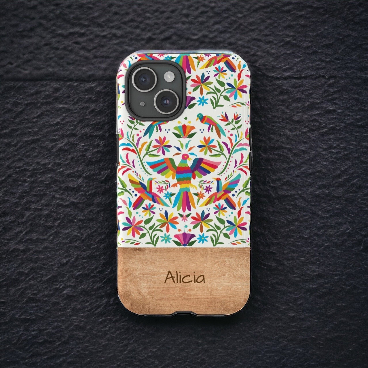 Mexican Floral Otomi Print, Custom Name Phone Case, Personalized Phone ...