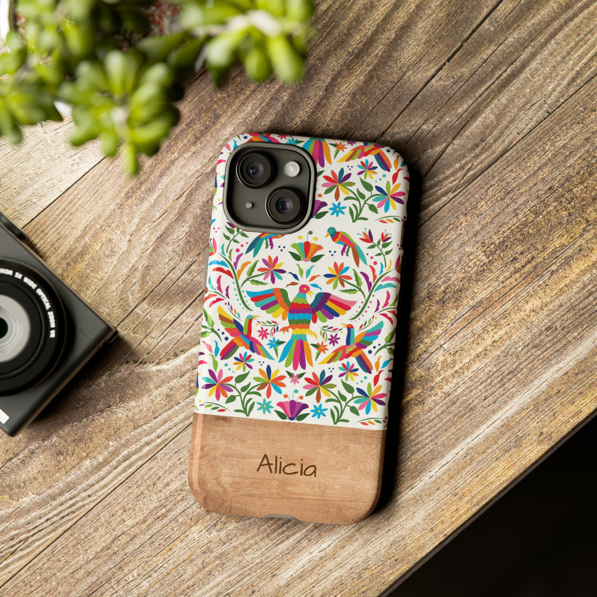 Mexican Floral Otomi Print, Custom Name Phone Case, Personalized Phone ...