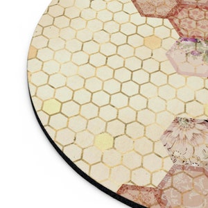 Queen Bee Dusty Rose Gold Honeycomb Mouse Pad Mousepad Gift for ...