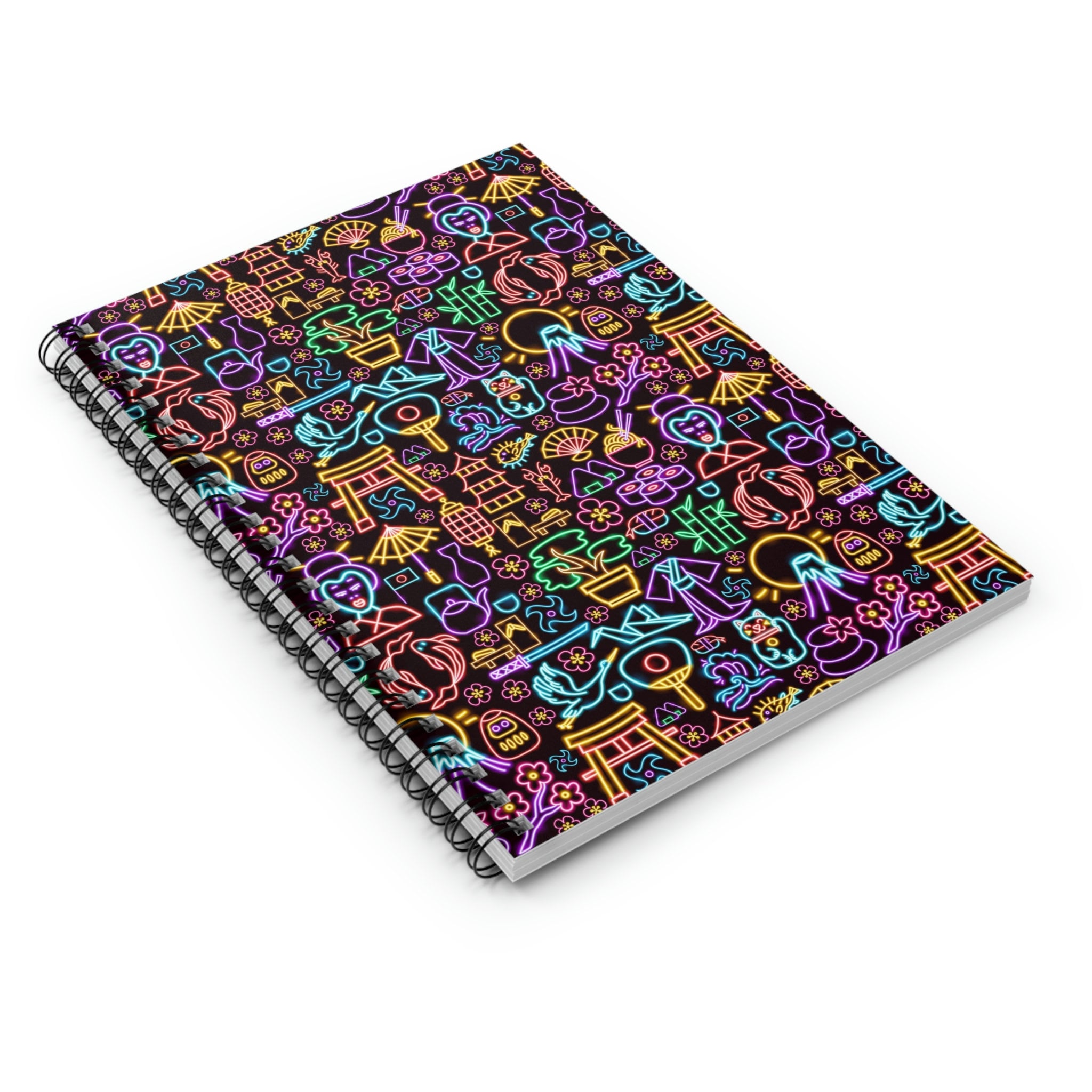 Japanese Neon Night Spiral Notebook Ruled Line Stationary - Etsy