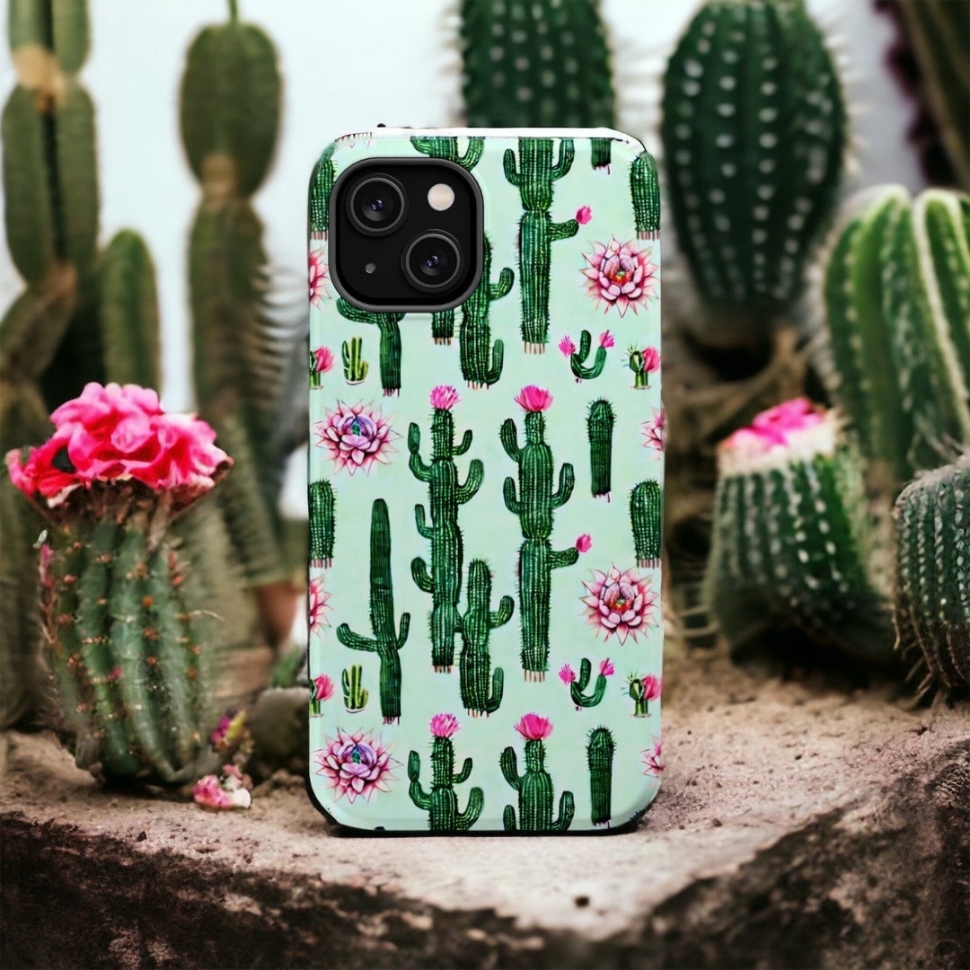 Floral Cactus Phone Case, Desert Flower Phone Case Tough Case, iPhone ...