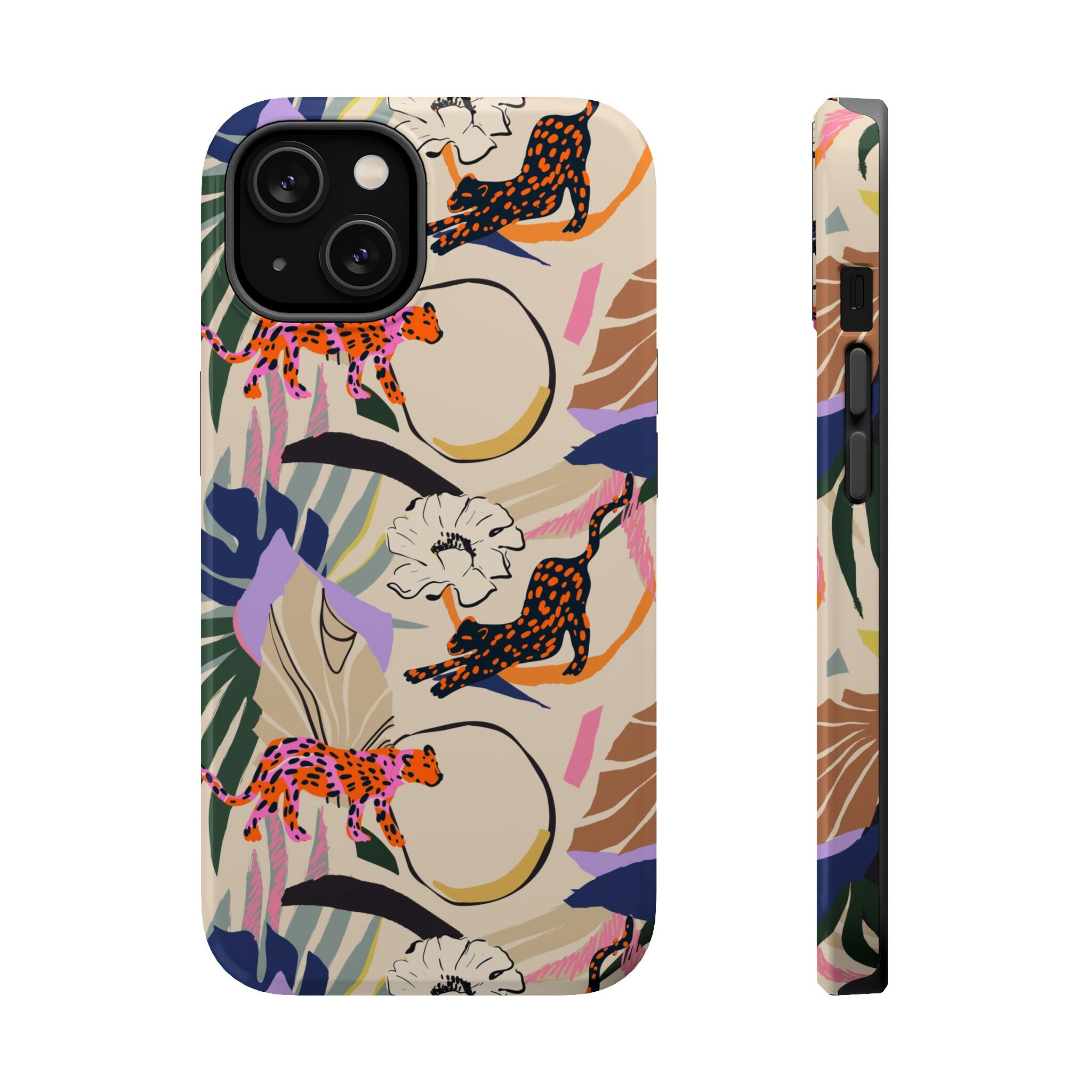Boho Tiger Phone Case for iPhone 15, 14, 13, 12, Tropical Phone Case ...
