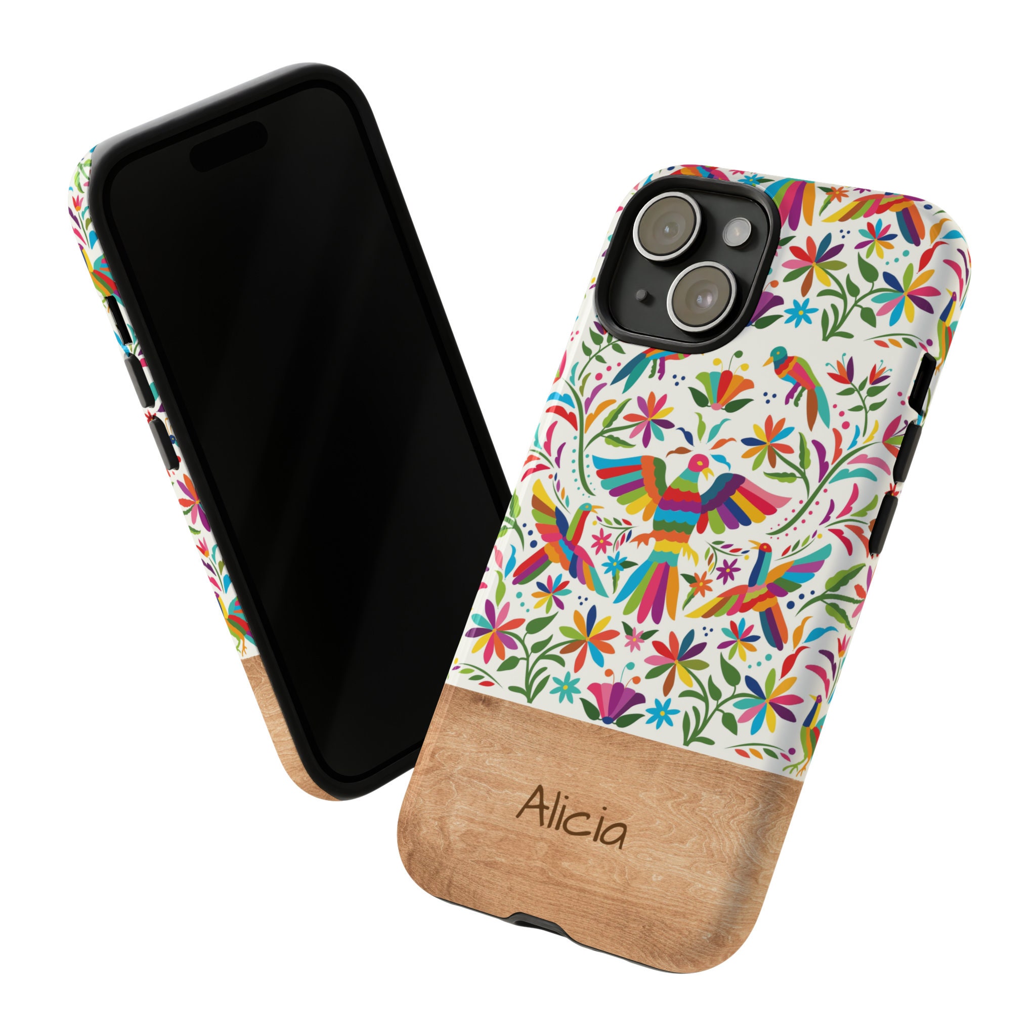 Mexican Floral Otomi Print, Custom Name Phone Case, Personalized Phone ...