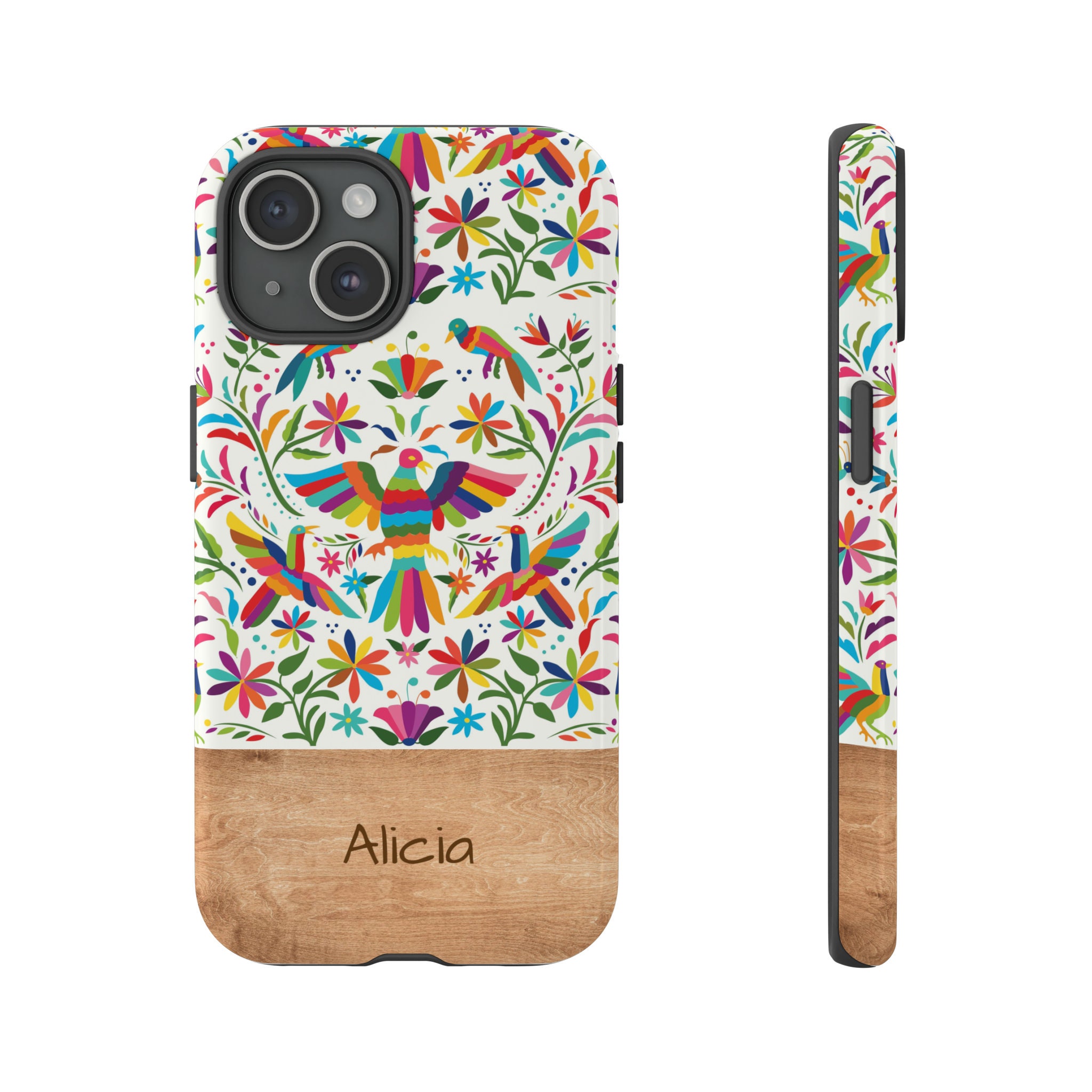 Mexican Floral Otomi Print, Custom Name Phone Case, Personalized Phone ...