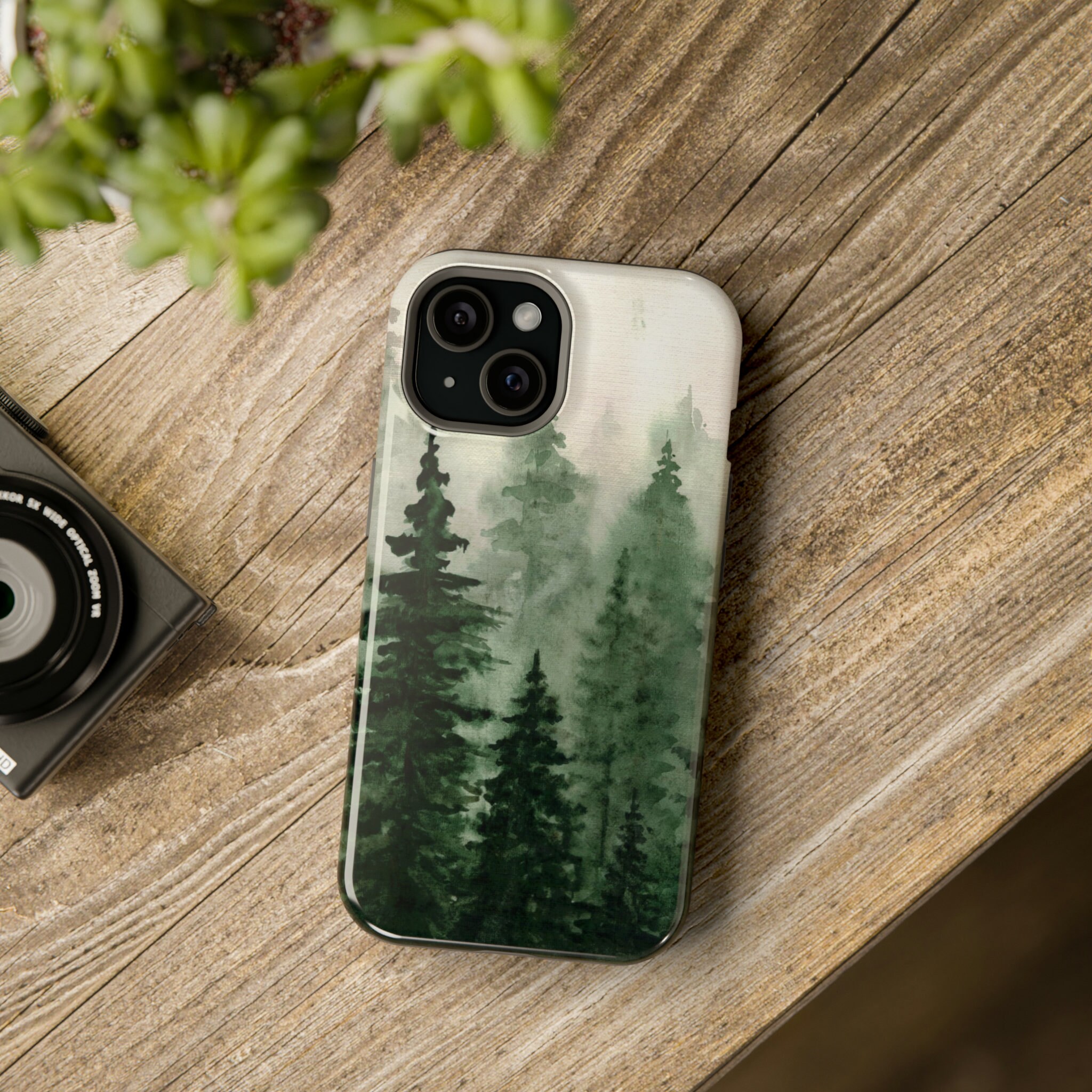 Magsafe Watercolor Pine Tree Forest Phone Case Mountains Phone Case ...