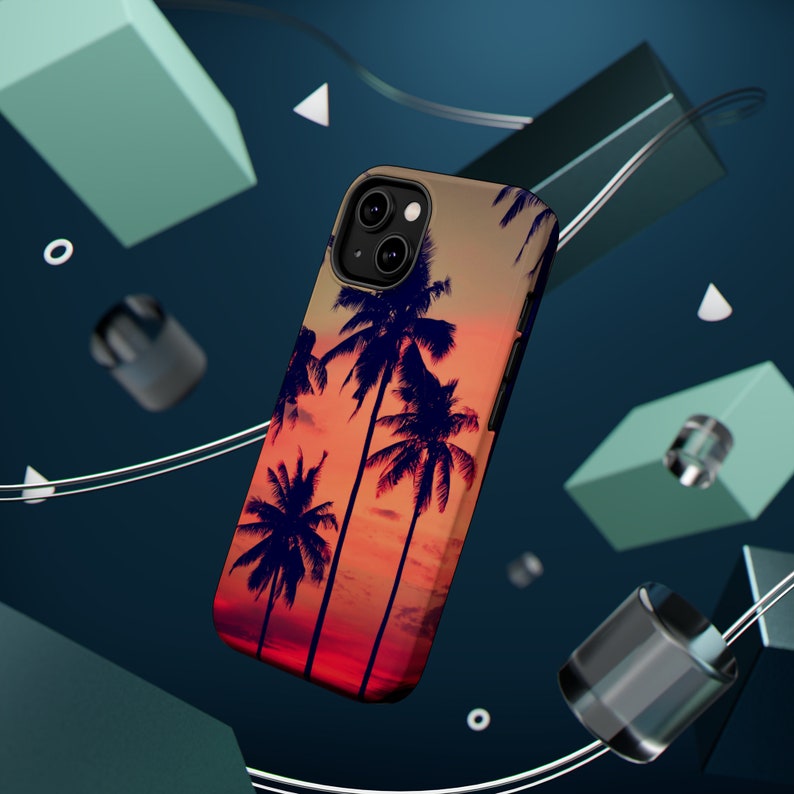 Beach Sunset Palm Tree Tough Phone Case, Google Pixel, Samsung Galaxy ...