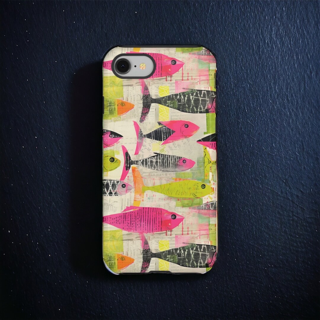 Pink Sardine Phone Case, Fossil Fish Phone Case, Cute Fish Phone Case ...