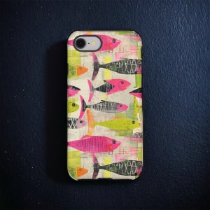 Pink Sardine Phone Case, Fossil Fish Phone Case, Cute Fish Phone Case ...