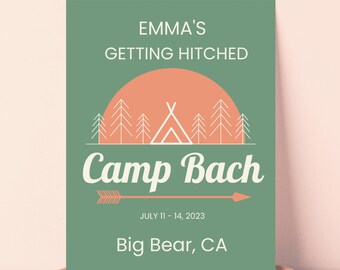 Camp Bachelorette Itinerary Template Wild in the Woods Bachelorette ...