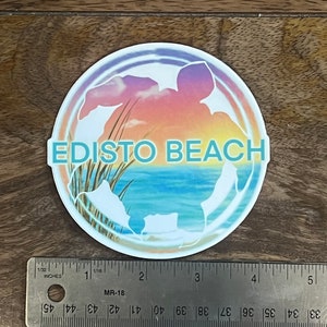 Edisto Beach Turtle Sticker / Beach Scene Scene / Souvenir / Cooler ...