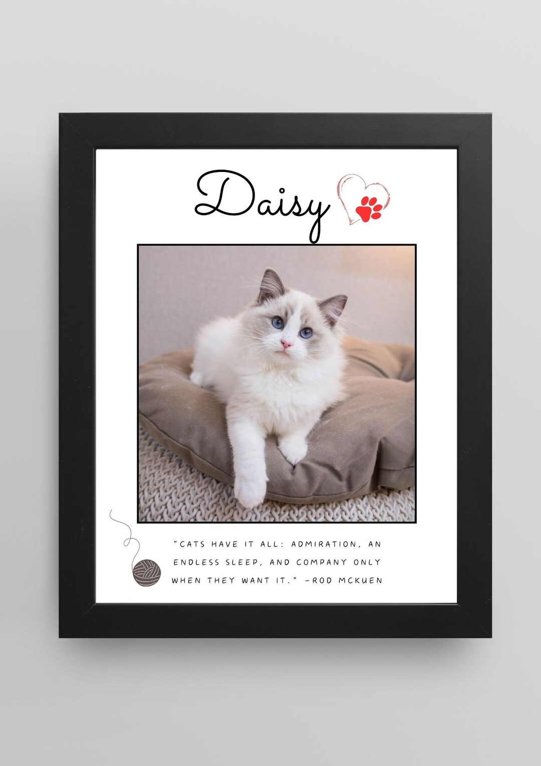 Personalised Cat Frame With Photo Custom Pet Picture Keepsake Cat Photo ...