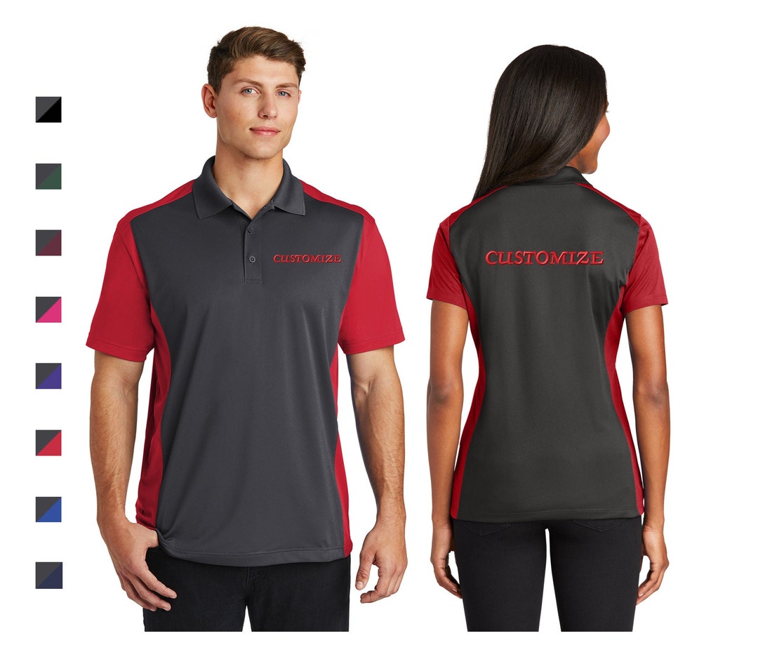 Custom Embroidered Colorblock Micropique Sport-wick® Polo Unisex Men's ...