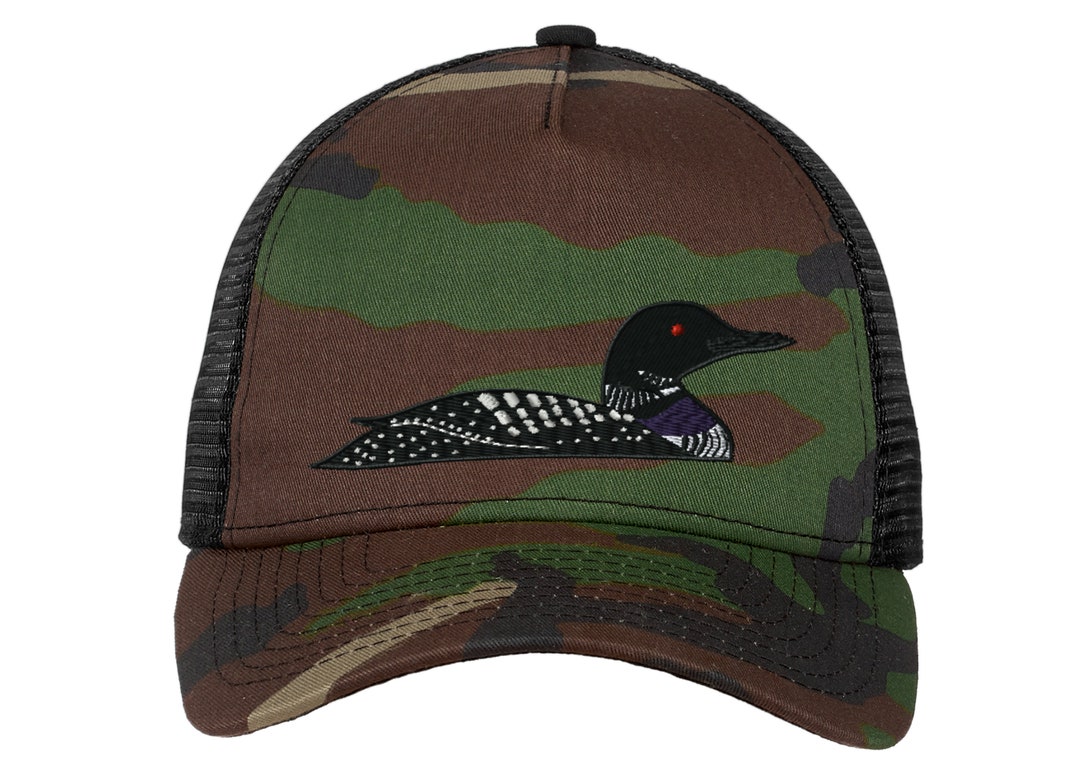 Embroidered Baseball Cap With a Loon Bird. Trucker Hat. Perfect for an ...