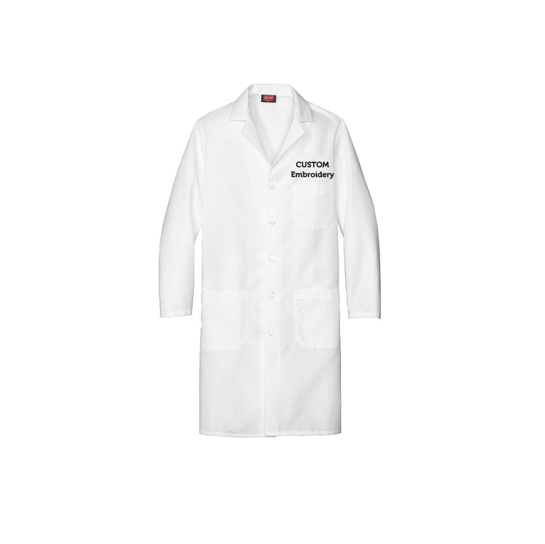 Custom Embroidered Lab Coat Red Kap® Long Laboratory Safety Wear ...