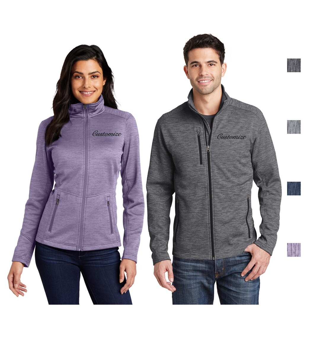 Custom Embroidered Digi Stripe Fleece Jacket Personalized Branded Logo ...