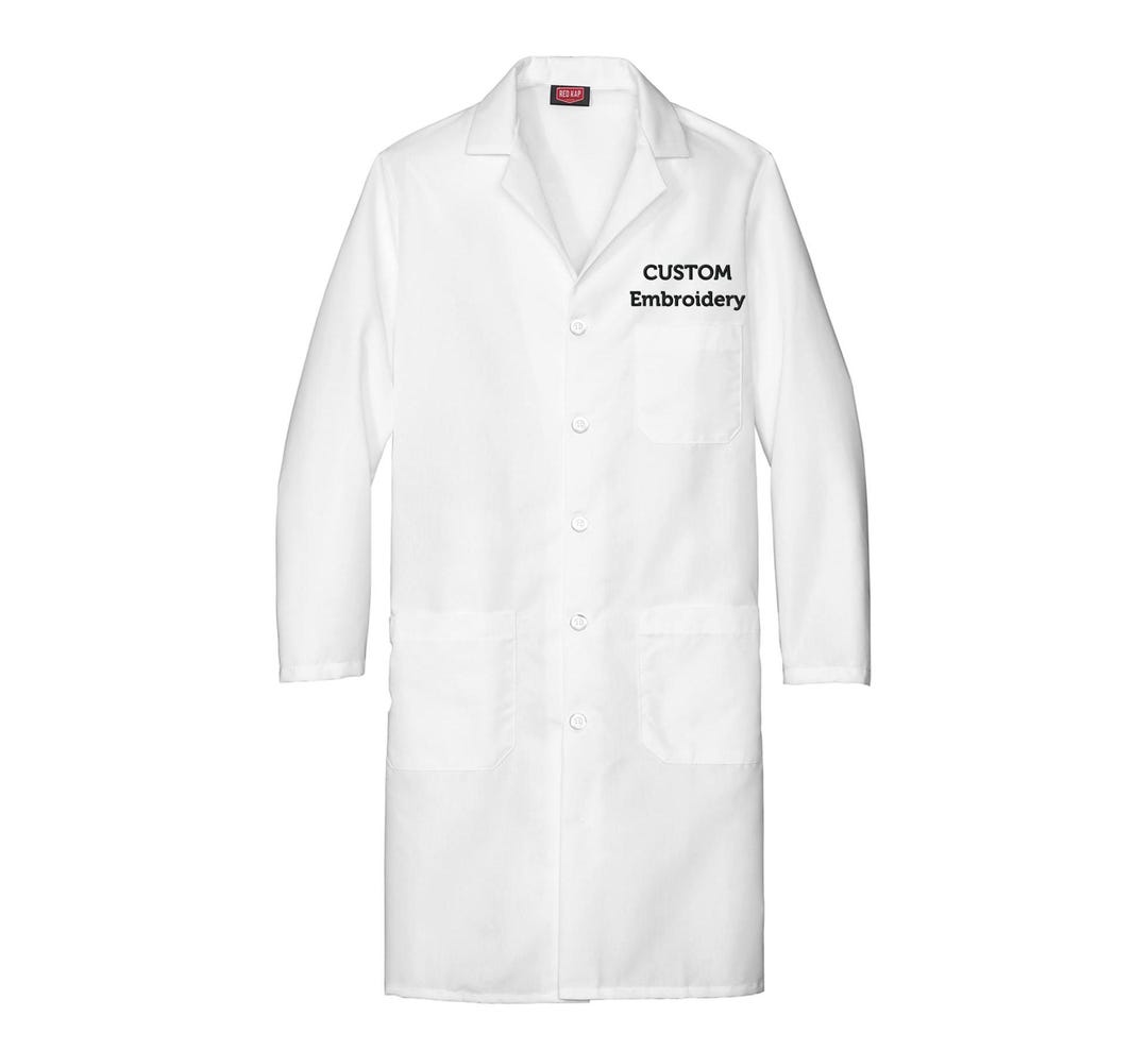 Custom Embroidered Lab Coat Red Kap® Long Laboratory Safety Wear ...