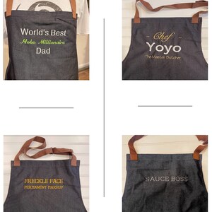 Custom Embroidered Apron, Monogrammed Apron Personalized Kitchen Gift ...