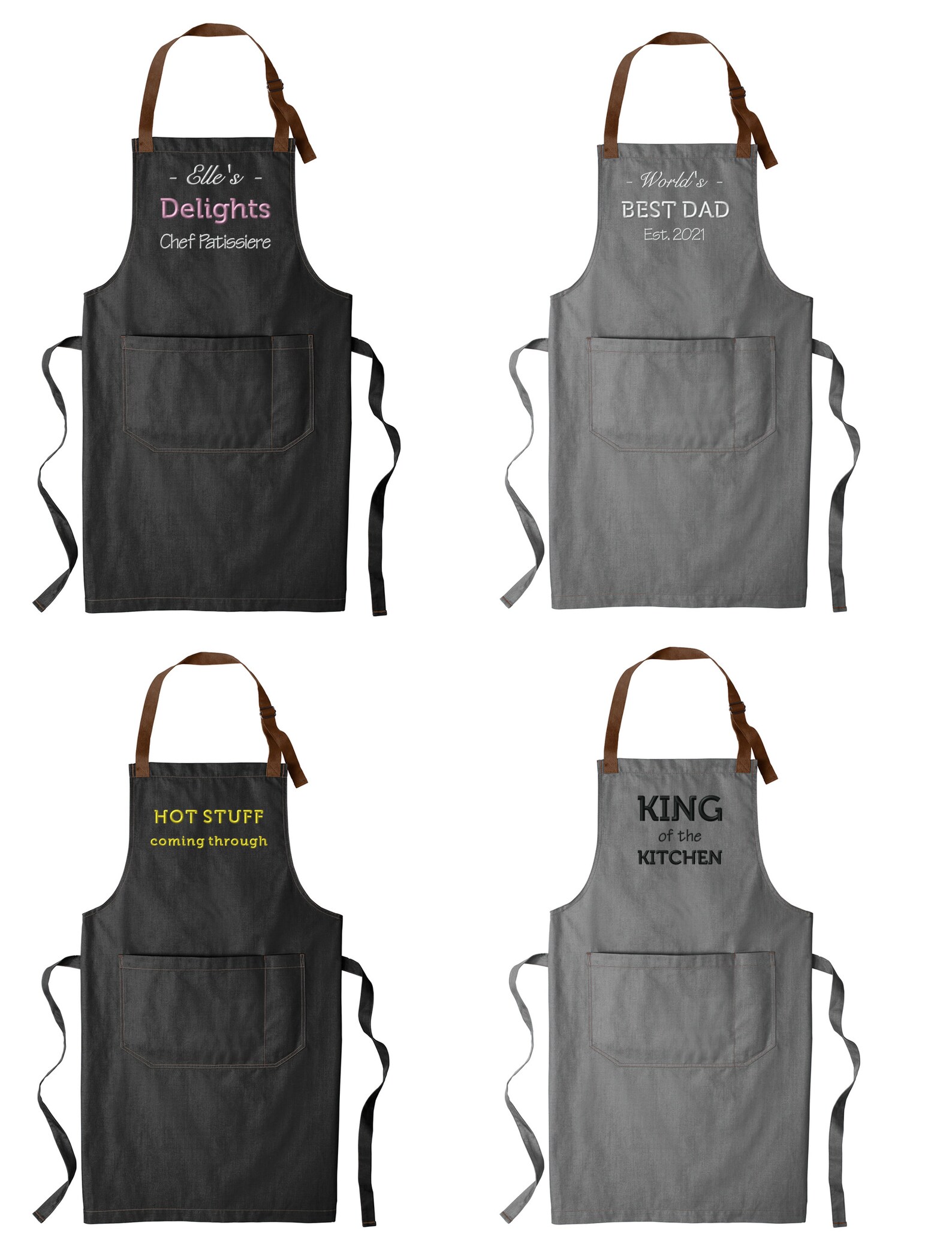 Custom Embroidered Apron, Monogrammed Apron Personalized Kitchen Gift ...