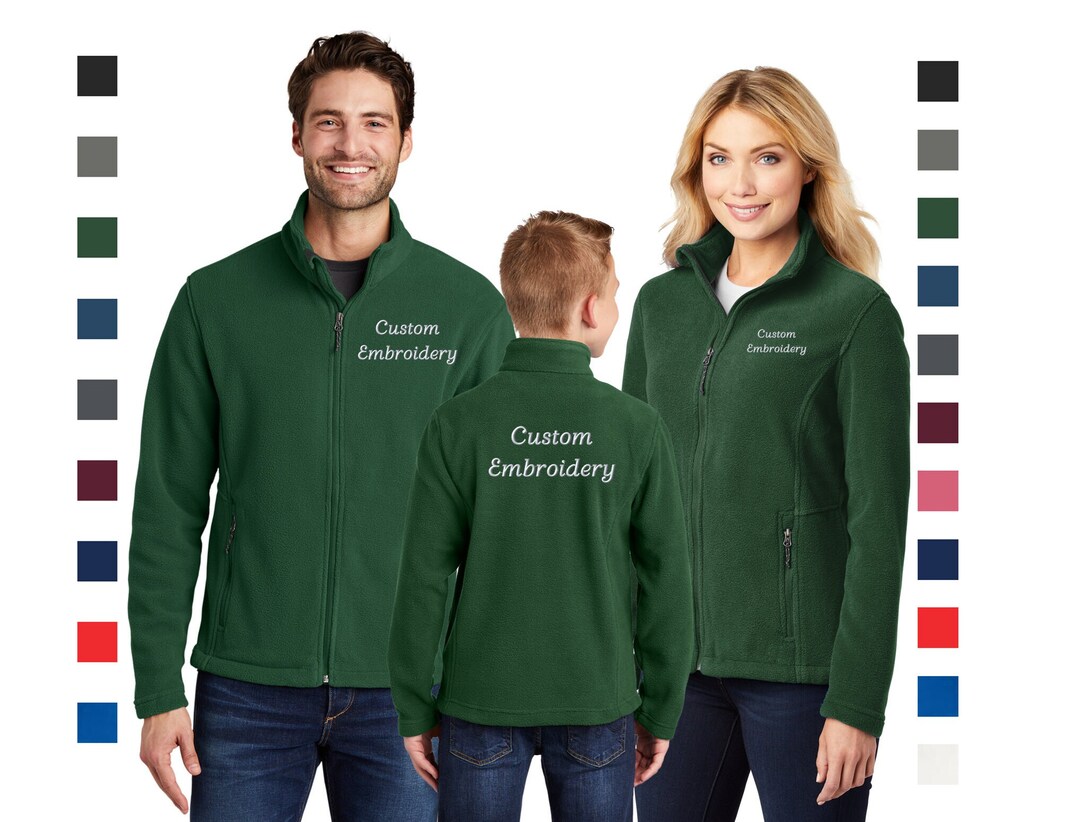 Custom Embroidered Value Fleece Jacket Personalized Branded Logo ...