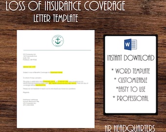 Benefits Proof of Insurance Coverage Letter customizable Template for ...