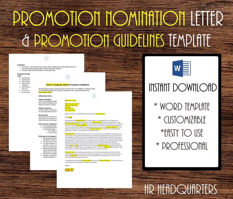 Promotion Readiness Guidelines (template) & Promotion Nomination ...