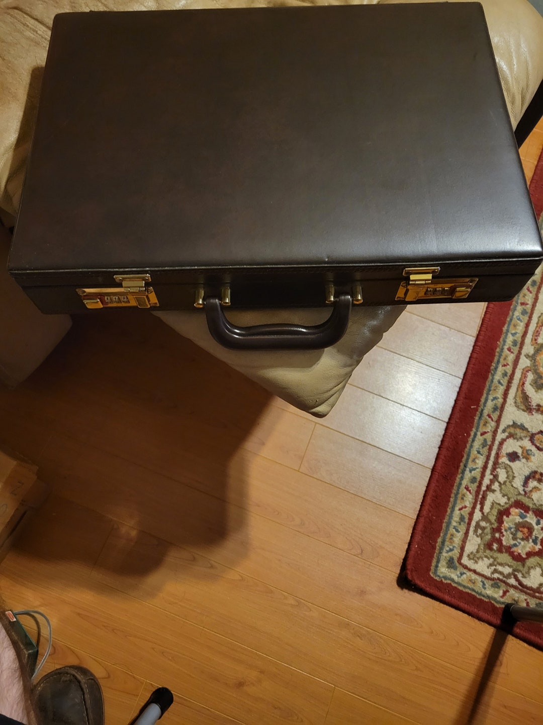 Briefcase by HIT Luxury Leather Hard Brown Briefcase - Etsy