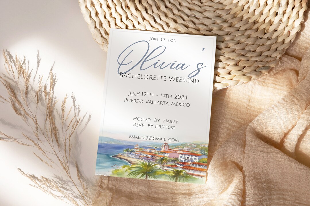 Puerto Vallarta Invitation, Puerto Vallarta Bachelorette Invite, Mexico ...