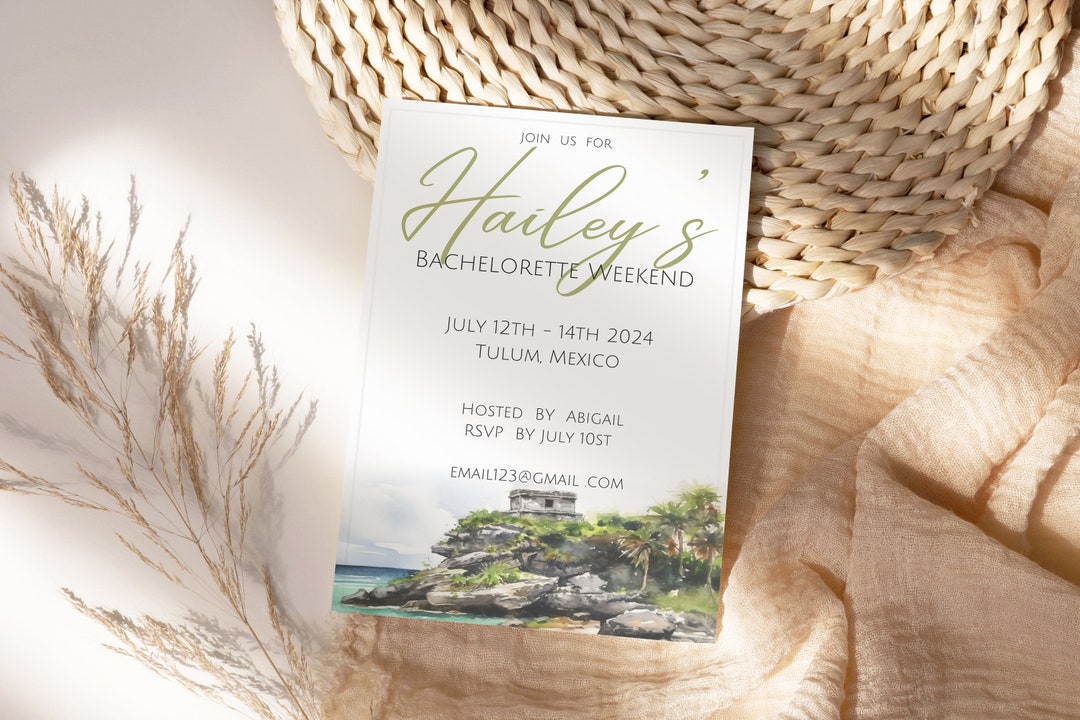 Tulum Invitation,tulum Bachelorette Invite, Mexico Bachelor, Bach ...