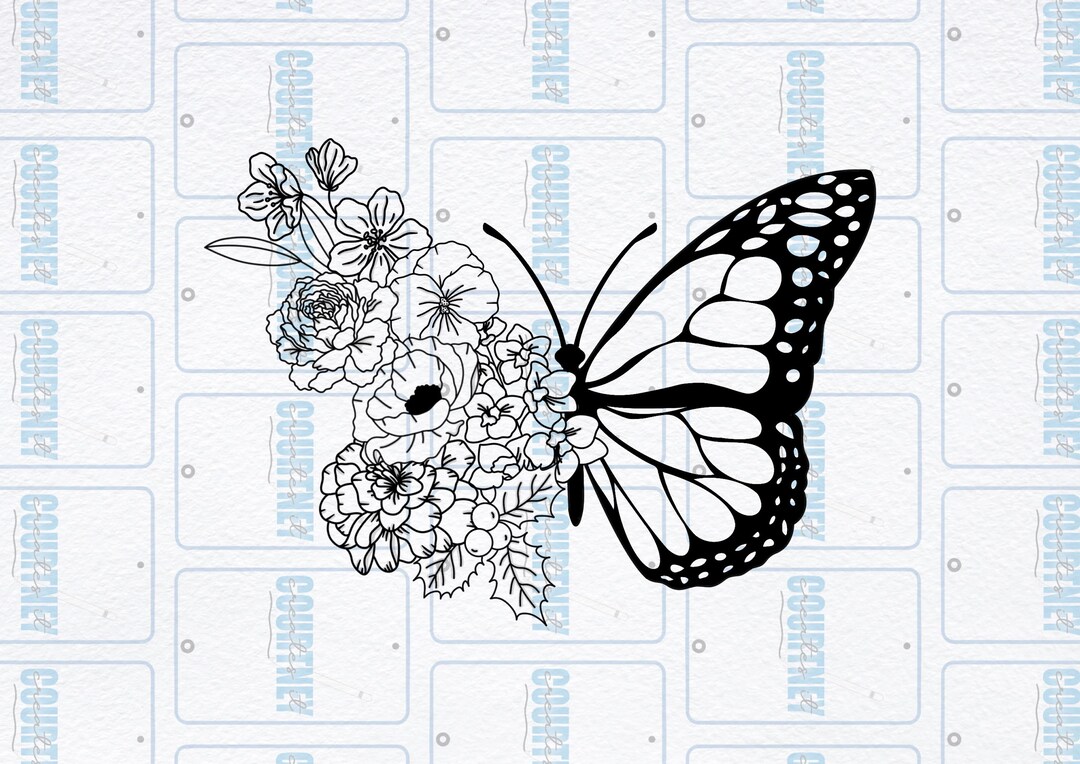 Butterfly Birth Flower Tattoo Design - Etsy
