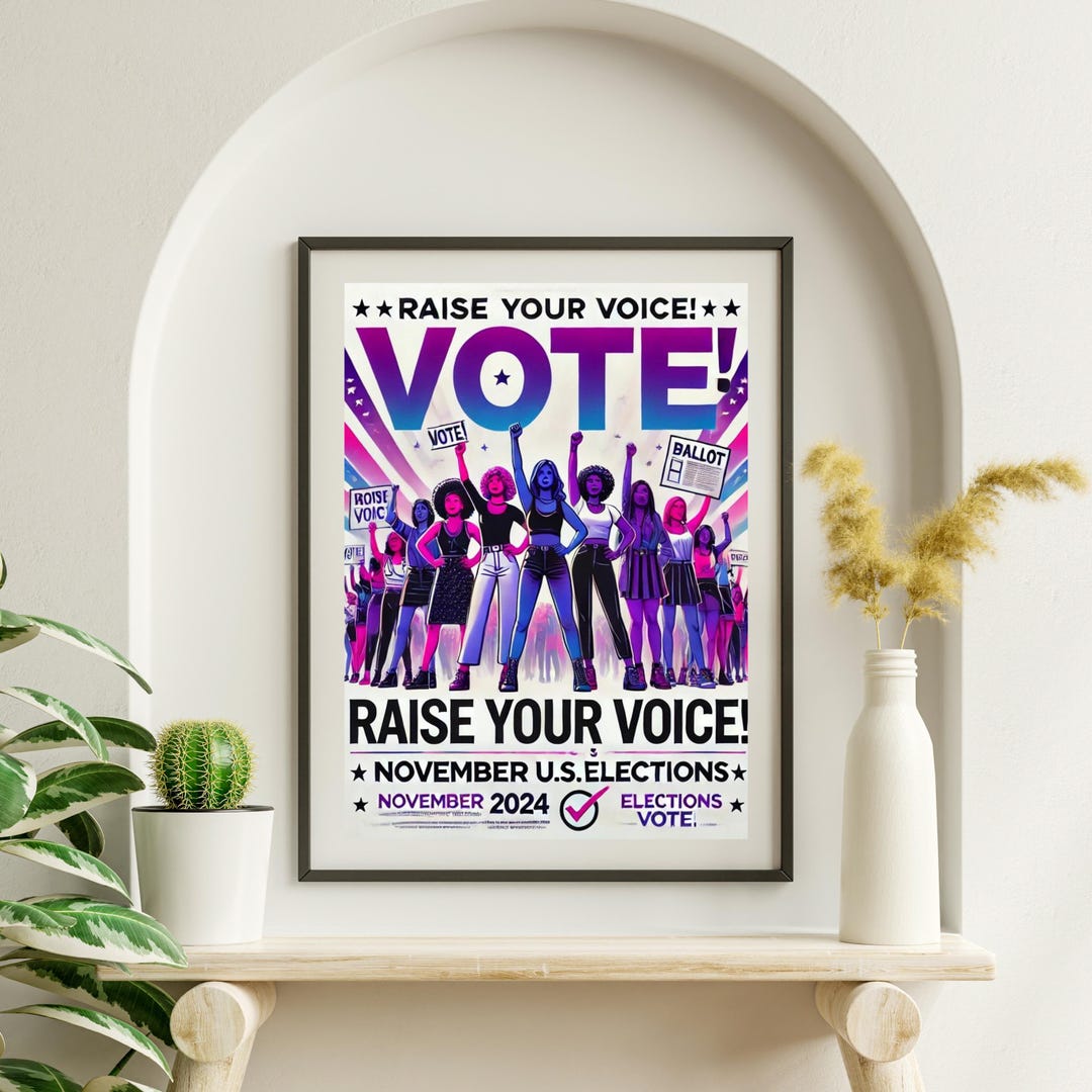 Special Feminine Vote Poster Souvenir Vote 2024 Digital Poster Raise ...