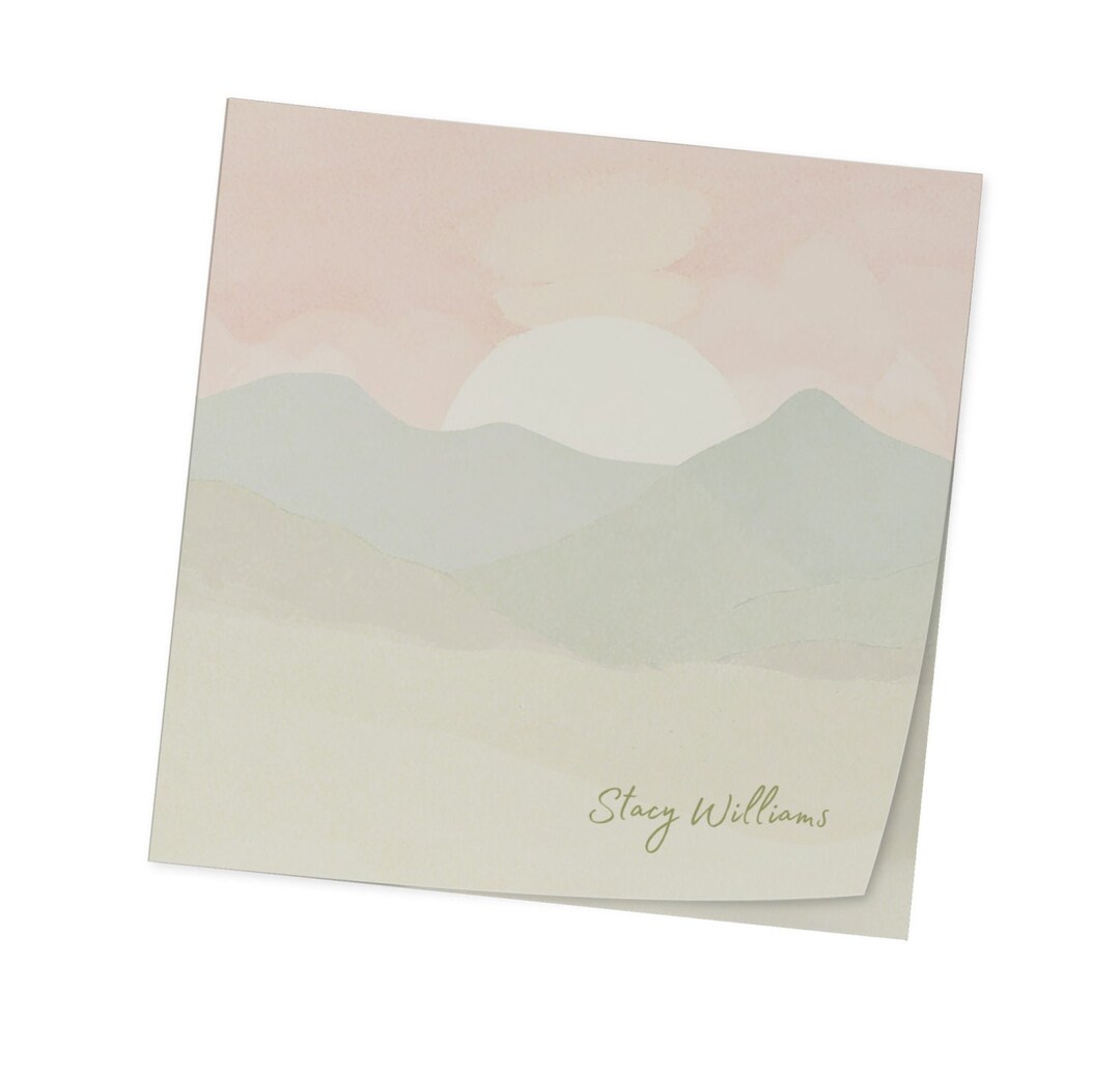 Personalized Post It 3x3 Sticky Note - Majestic Mountain Sunrise ...