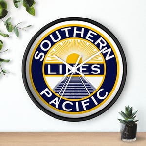 Southern Pacific Lines Railroad Train Wall Clock - Train Room Decor - Etsy