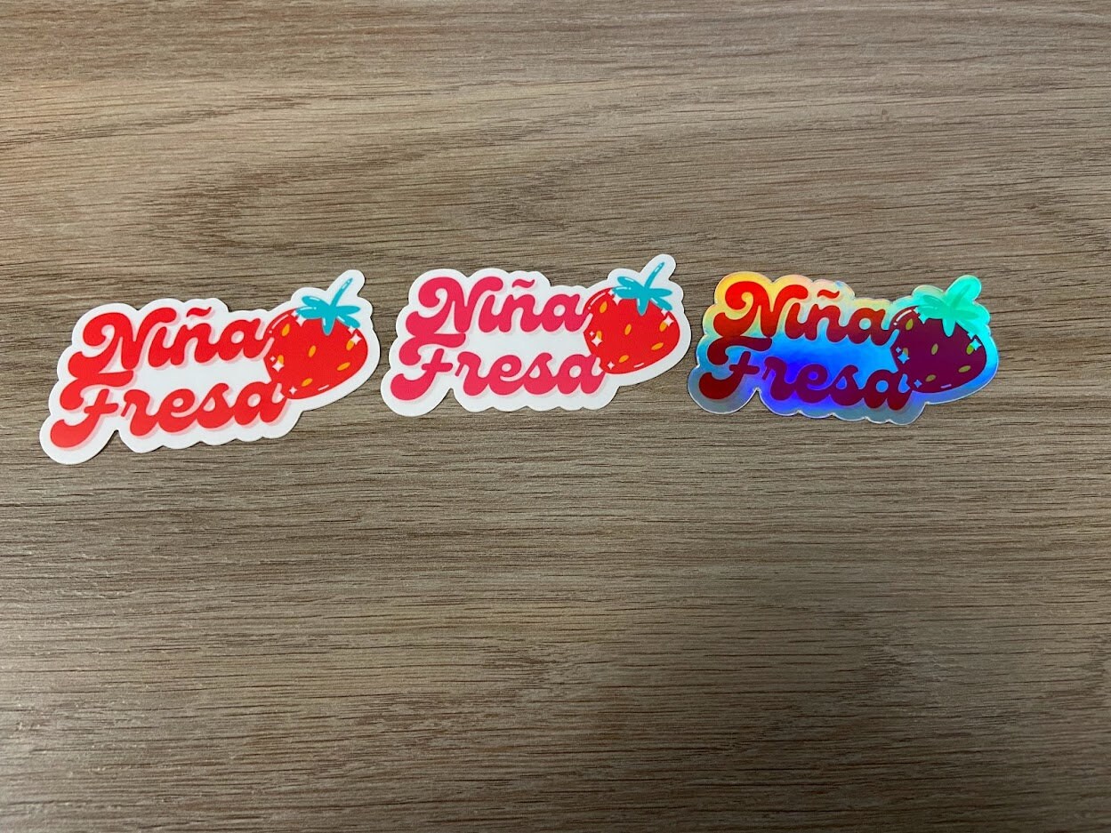 La Niña Fresa Sticker Etsy