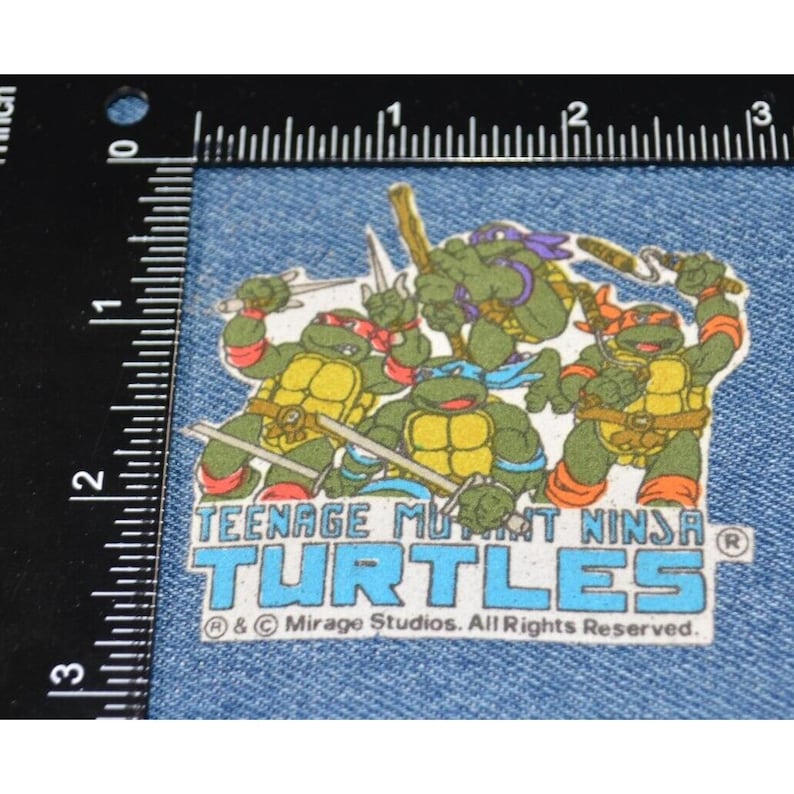 Original Vintage 90s TMNT Ninja Turtles 3" Heat Transfer Iron-on Patch ...