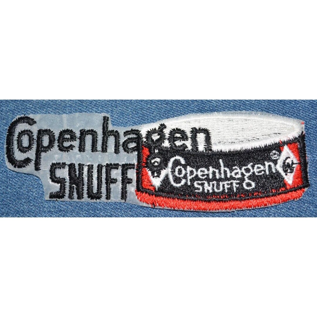 Original NOS Vintage 70s COPENHAGEN SNUFF 5" Patch Iron-on Tobacco Dip ...