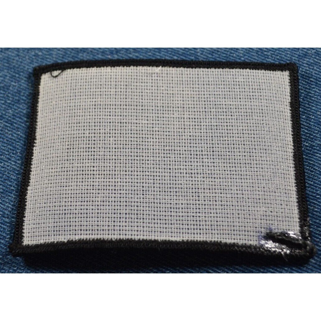 NOS 70s Original Vintage Blank Rectangle 3.5" Patch - Black Blue Sew On ...