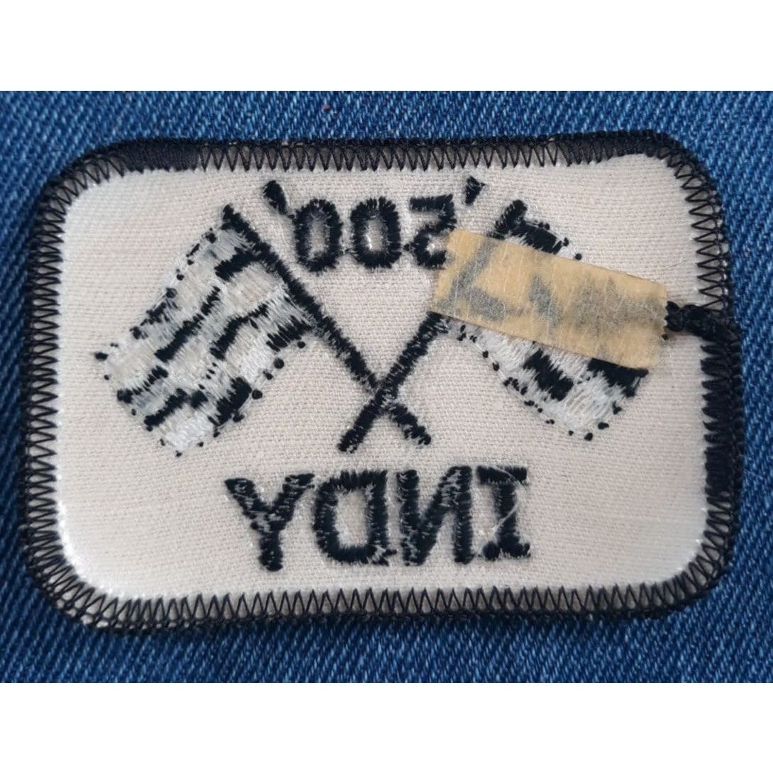 NOS 70s Vintage INDY 500 3 Patch Racecar Checkered Flag Auto Car ...