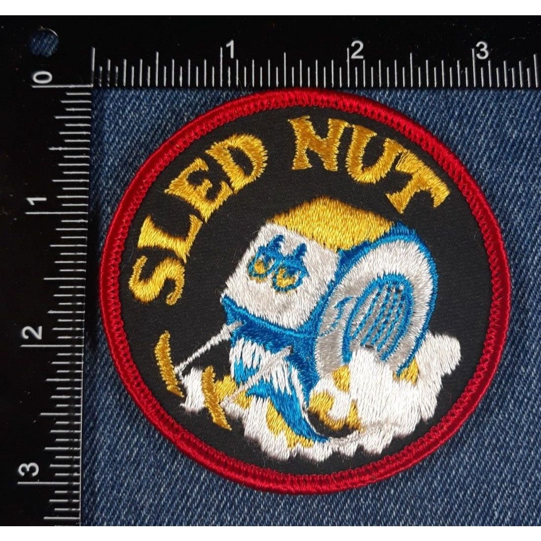 NOS 70s Original Vintage SLED NUT 3" Patch Snowboard Ski Winter ...