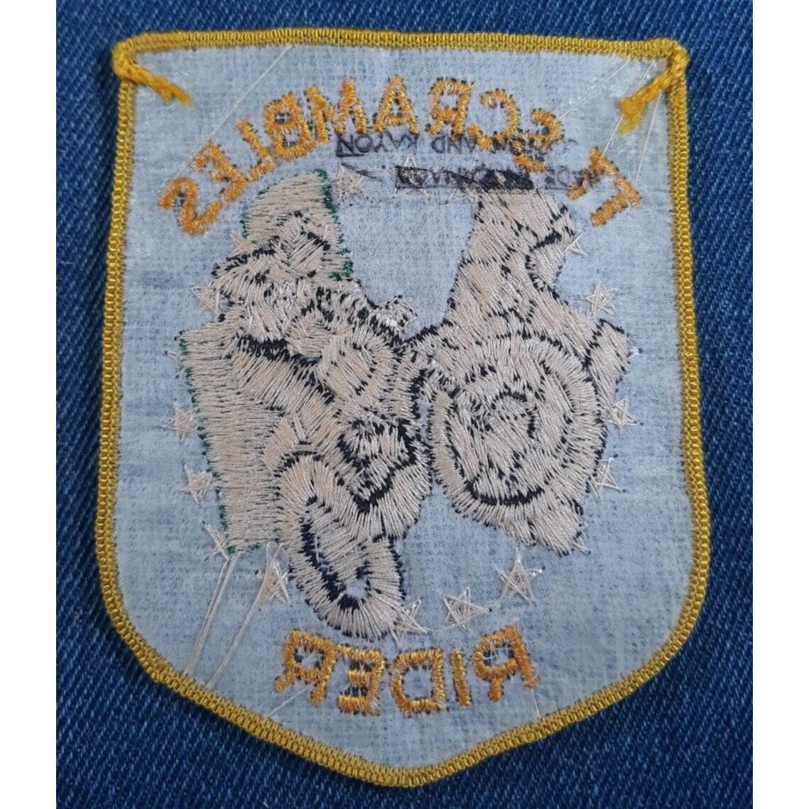 NOS 70s Vintage TT Scrambles Rider Patch Motorcycle Hog Dirt Trail Bike ...