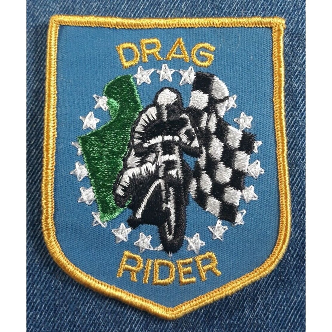 NOS 70s Vintage Original Drag Rider Patch Motorcycle Hog Dirt Trail ...