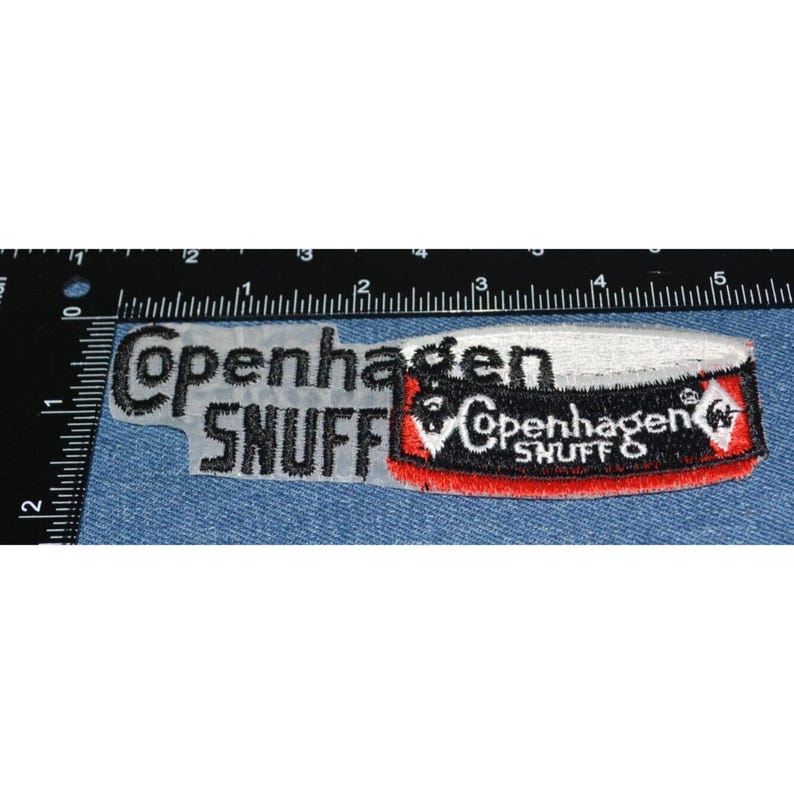 Original NOS Vintage 70s COPENHAGEN SNUFF 5" Patch Iron-on Tobacco Dip ...