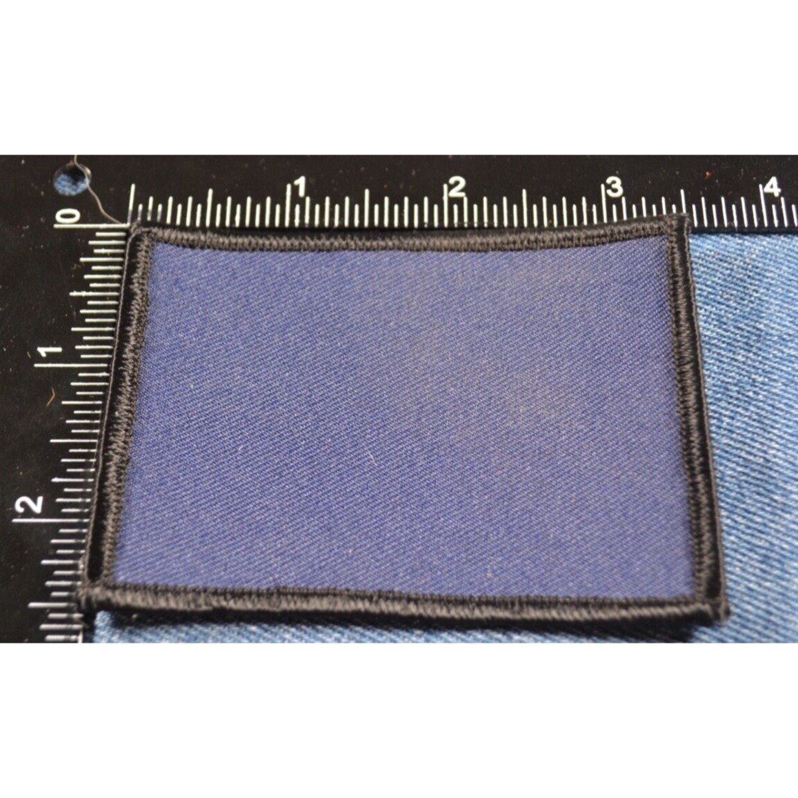 NOS 70s Original Vintage Blank Rectangle 3.5" Patch - Black Blue Sew On ...
