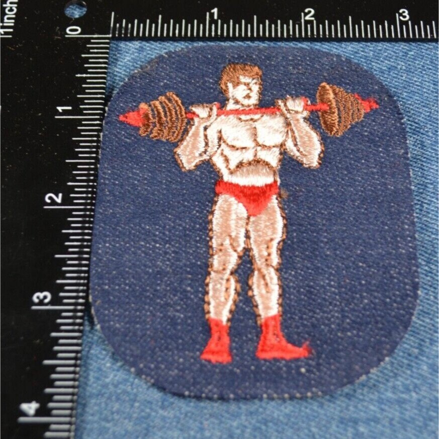 Original NOS 70s Vintage Body Builder 3.5" Denim Patch Jeans Gym ...