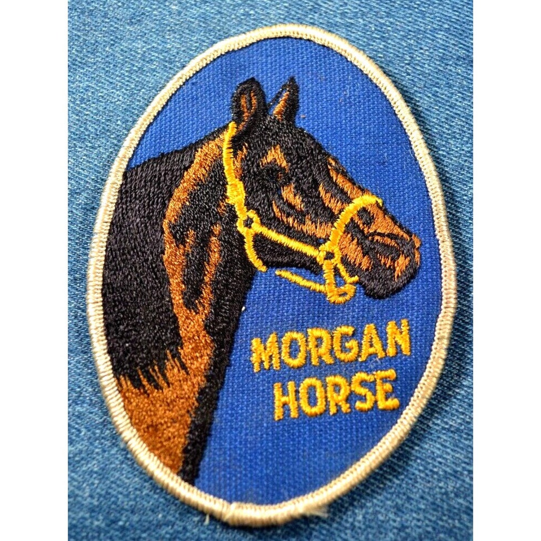 Original NOS 70's Vintage MORGAN HORSE 4.5" Patch Cowboy Rodeo Roundup ...