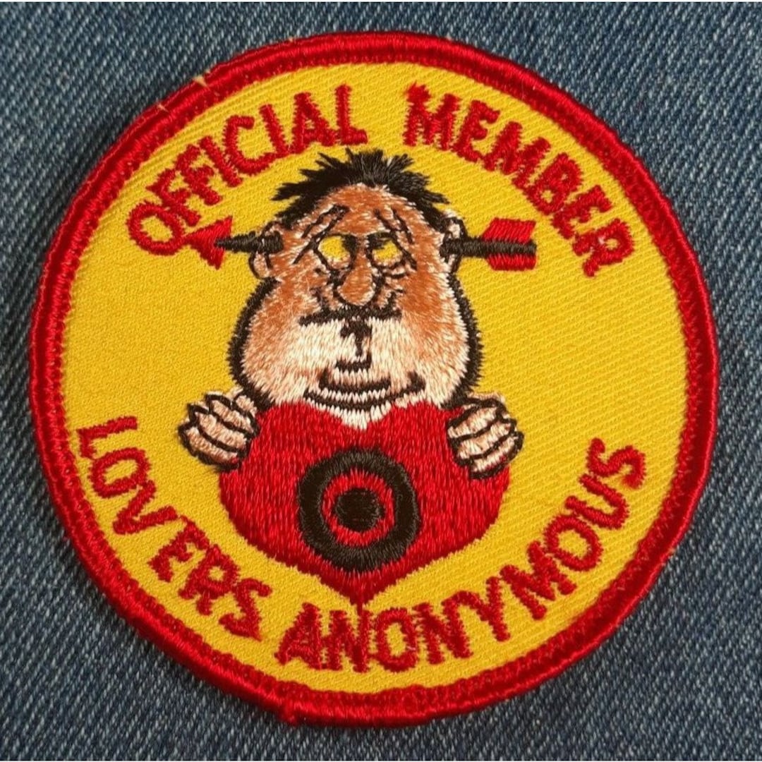 NOS 70s Vintage Lovers Anonymous 3" Patch Funny Hippie Satire Retro ...