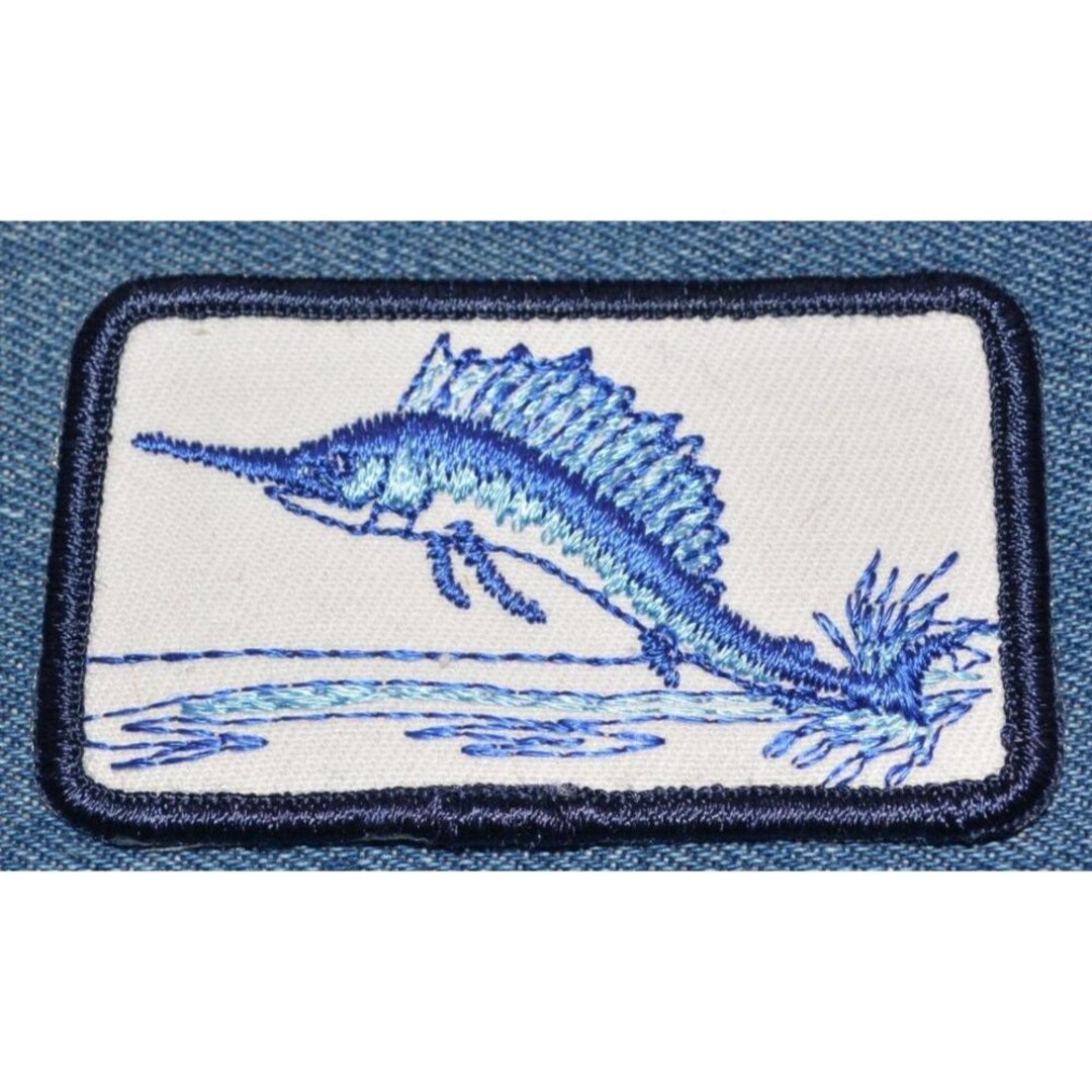 Original Vintage 80s MARLIN 3" Patch Sport Fishing Souvenir Beach Ocean ...