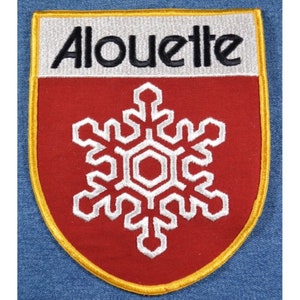 LARGE Vintage 70s NOS Original ALOUETTE Snowmobile 7" Patch Sled Ski ...